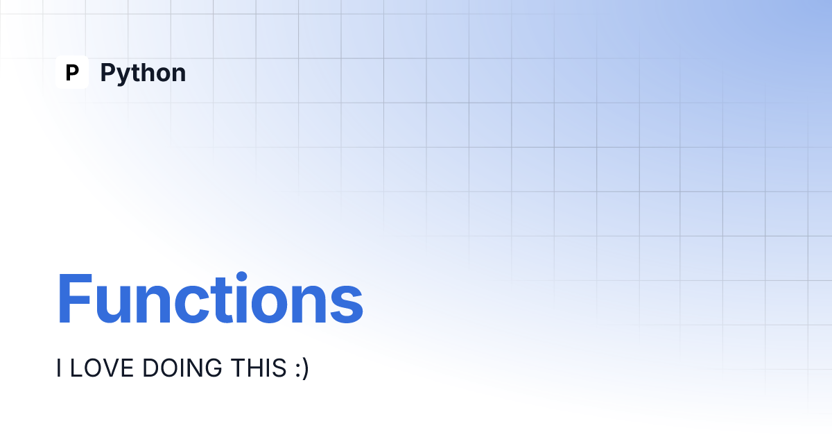 Functions Python